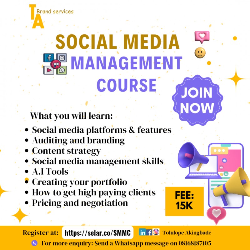 Buy Social media management course by Tolulope Akingbade on Selar