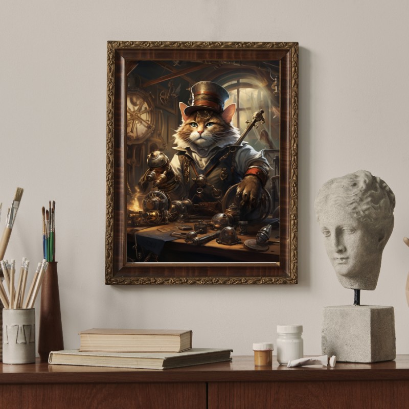 Buy Catnip & Clockwork: Elevate Your Space with Steampunk Cat Artistry ...