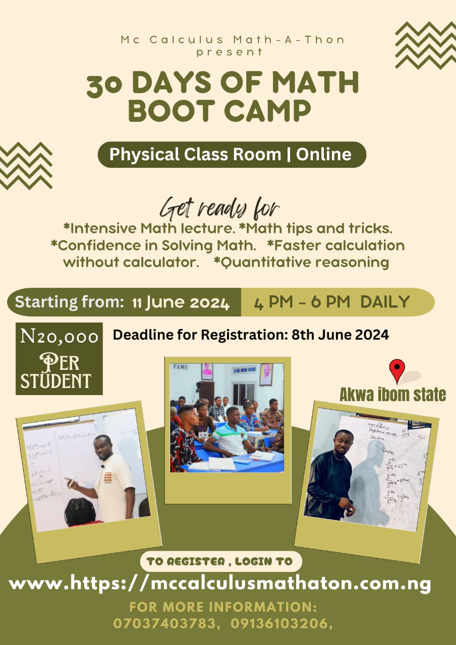 Buy MC Calculus 30 Day Mathematics Boot Camp by Uduak Nanga on Selar