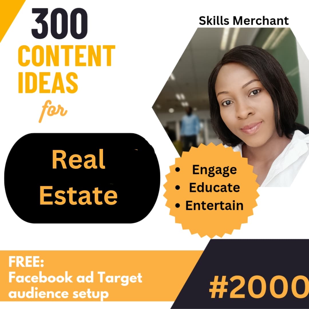 Buy 300 CONTENT IDEAS FOR REAL ESTATE BUSINESS by Skills Merchant on Selar