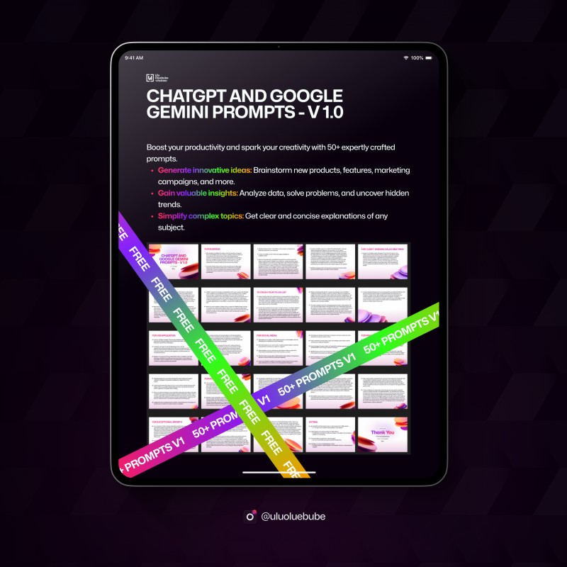 Get ChatGPT and Google Gemini Prompts - V 1.0 by Ulu Oluebubechukwu on ...