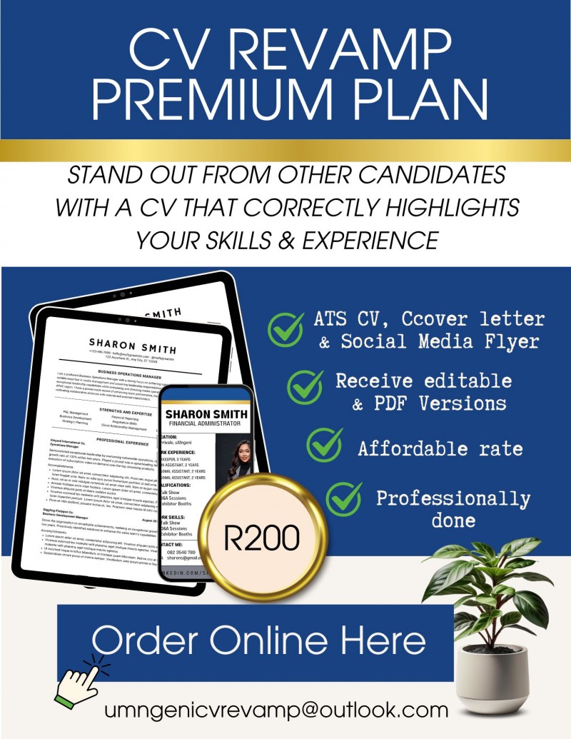 Buy CV Revamp , Cover Letter & Social Media Flyer (R200) by uMngeni ...