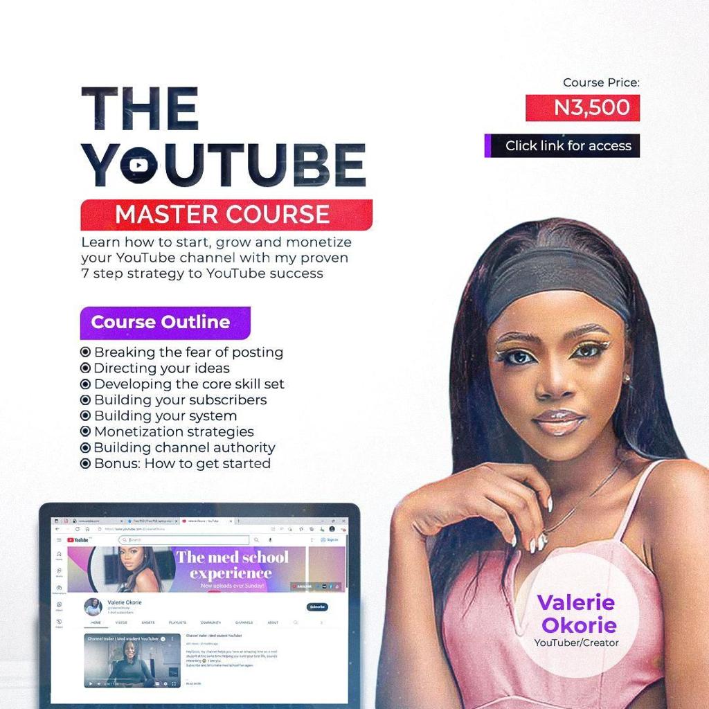 Buy YouTube Master Course by Valerie Okorie on Selar