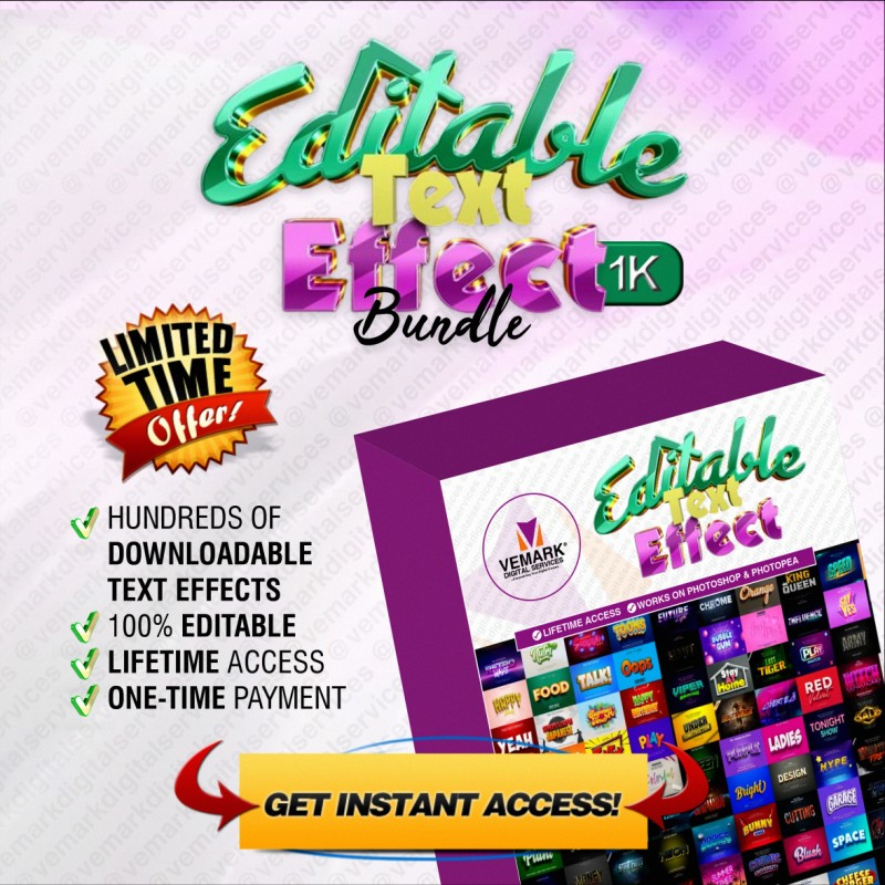 Buy PREMIUM TEXT EFFECT BUNDLE by Vemark Digital Store on Selar