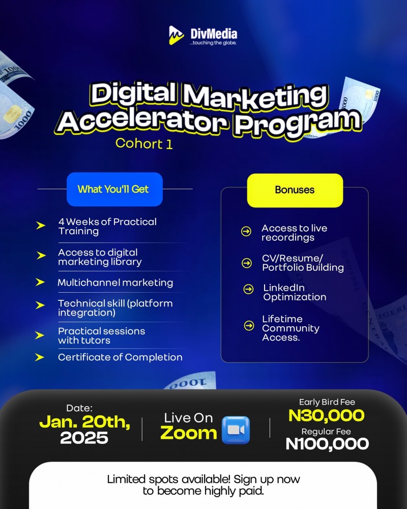 Buy Digital Marketing Accelerator Program 1.0 by Victor Ige on Selar