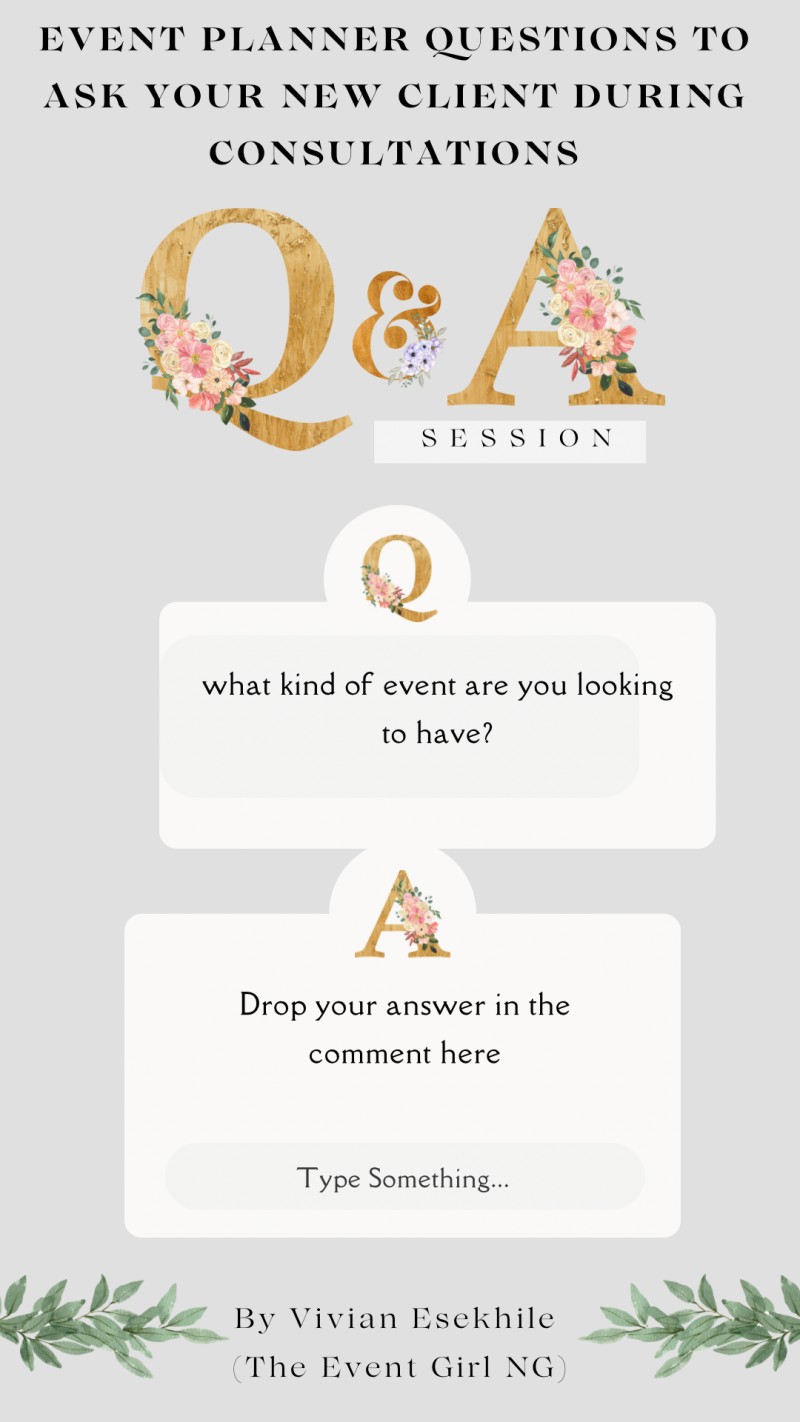 Buy Event Planner Questions for New Client Consultation by Vivian ...