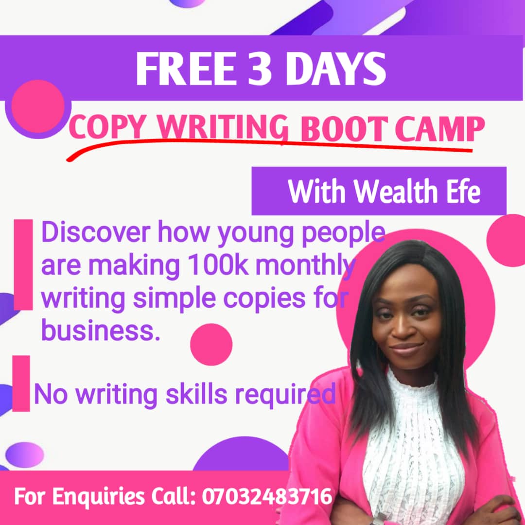 Get Free 3 Days Copywriting Bootcamp by Wealth Efe Ewemade on Selar