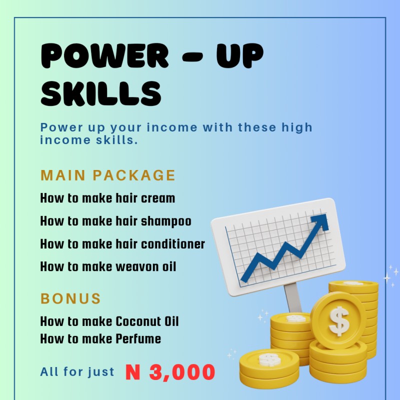 Buy HAIR PRODUCTS - POWER UP SKILLS by Wo Technologies on Selar