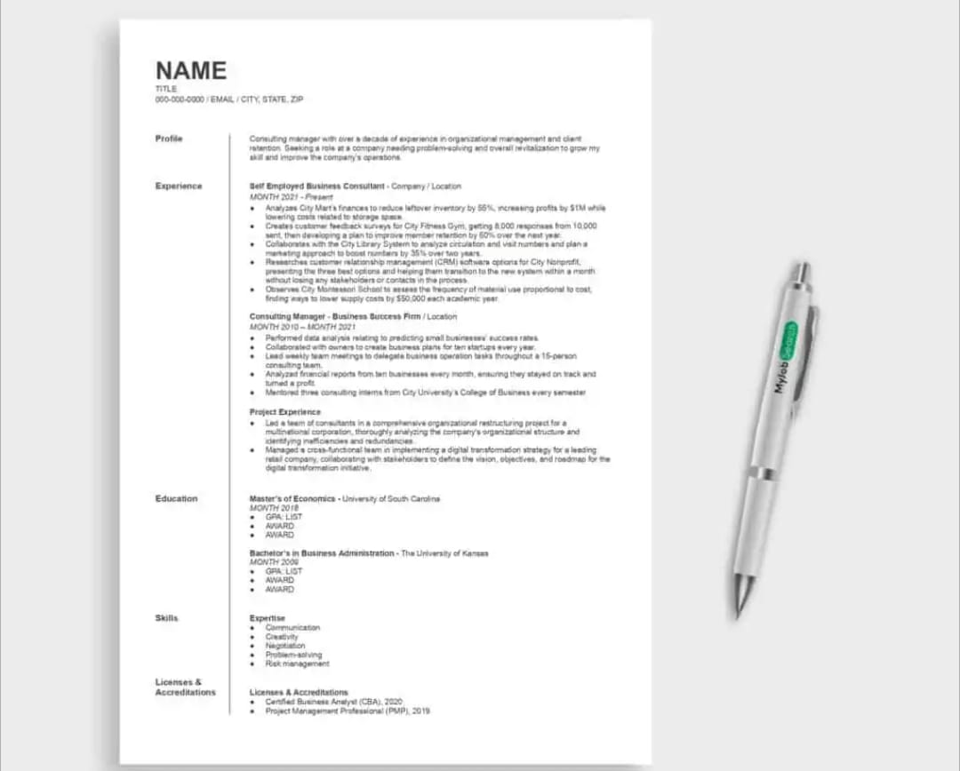 Buy CV/Resume restructuring by Write Smith on Selar