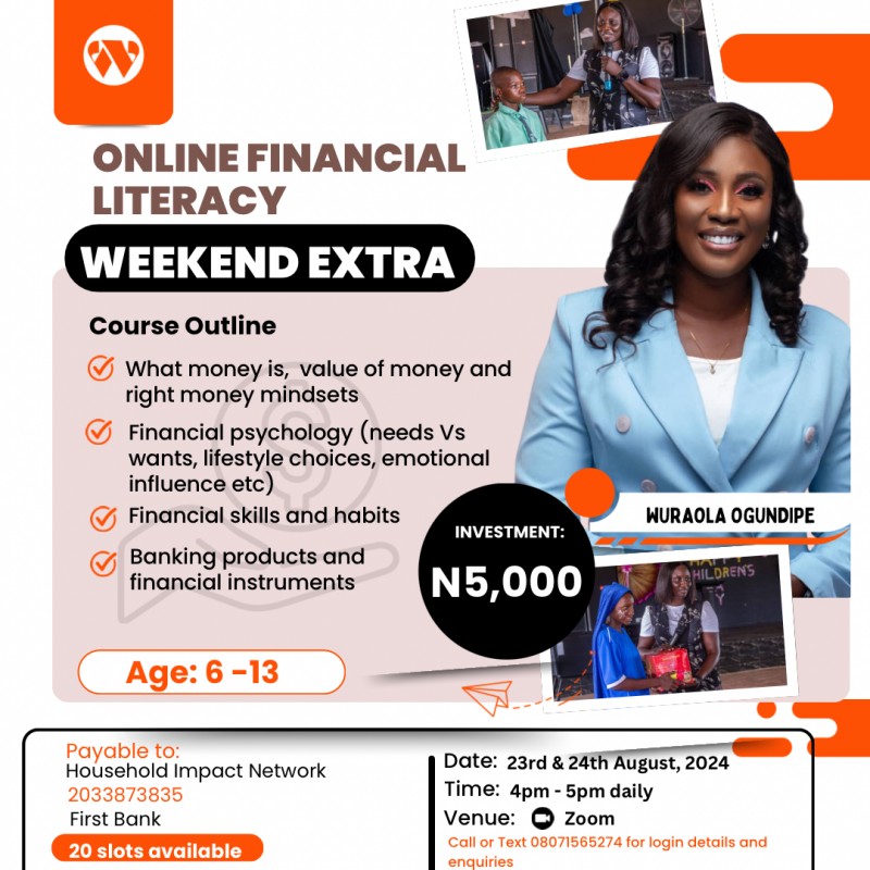 Buy Online Financial Literacy Weekend Xtra (A summer camp for Kids) by ...