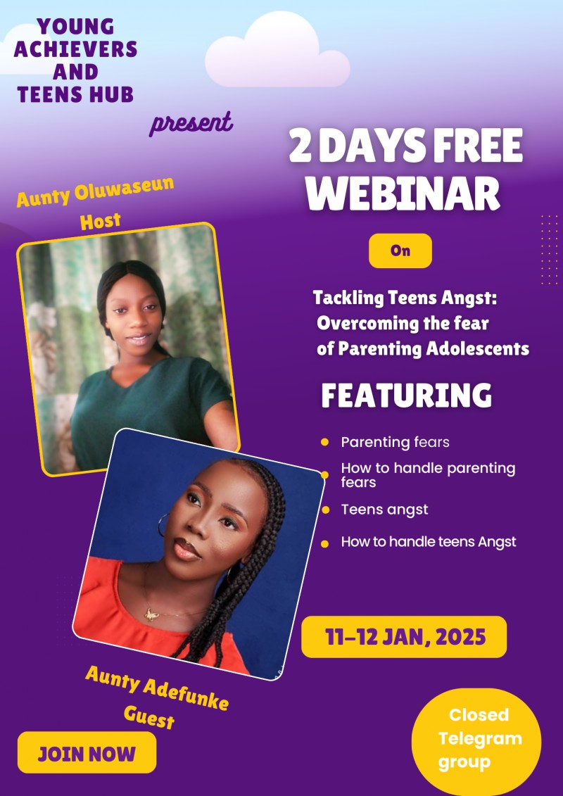 Preorder Parent webinar by Young Achievers and teens hub Oluwaseun Akinrelere on Selar