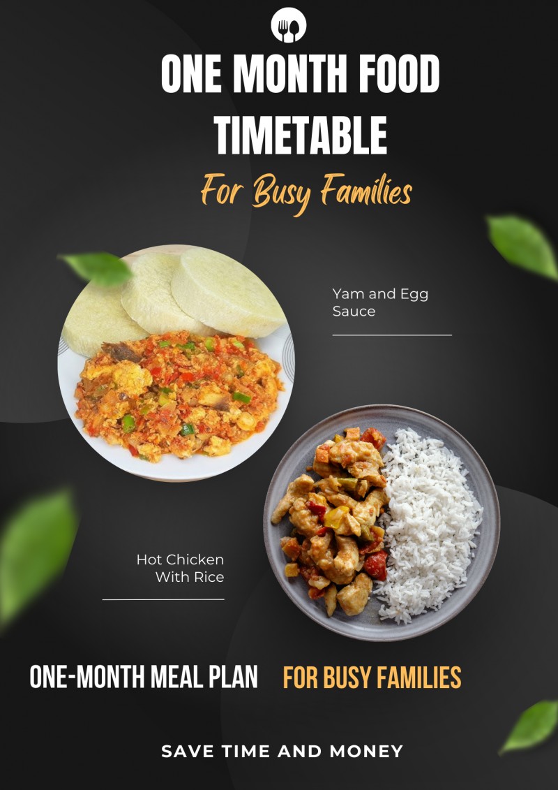 Buy One-Month Meal Plan (Food Timetable) for Busy Families by Zinny ...