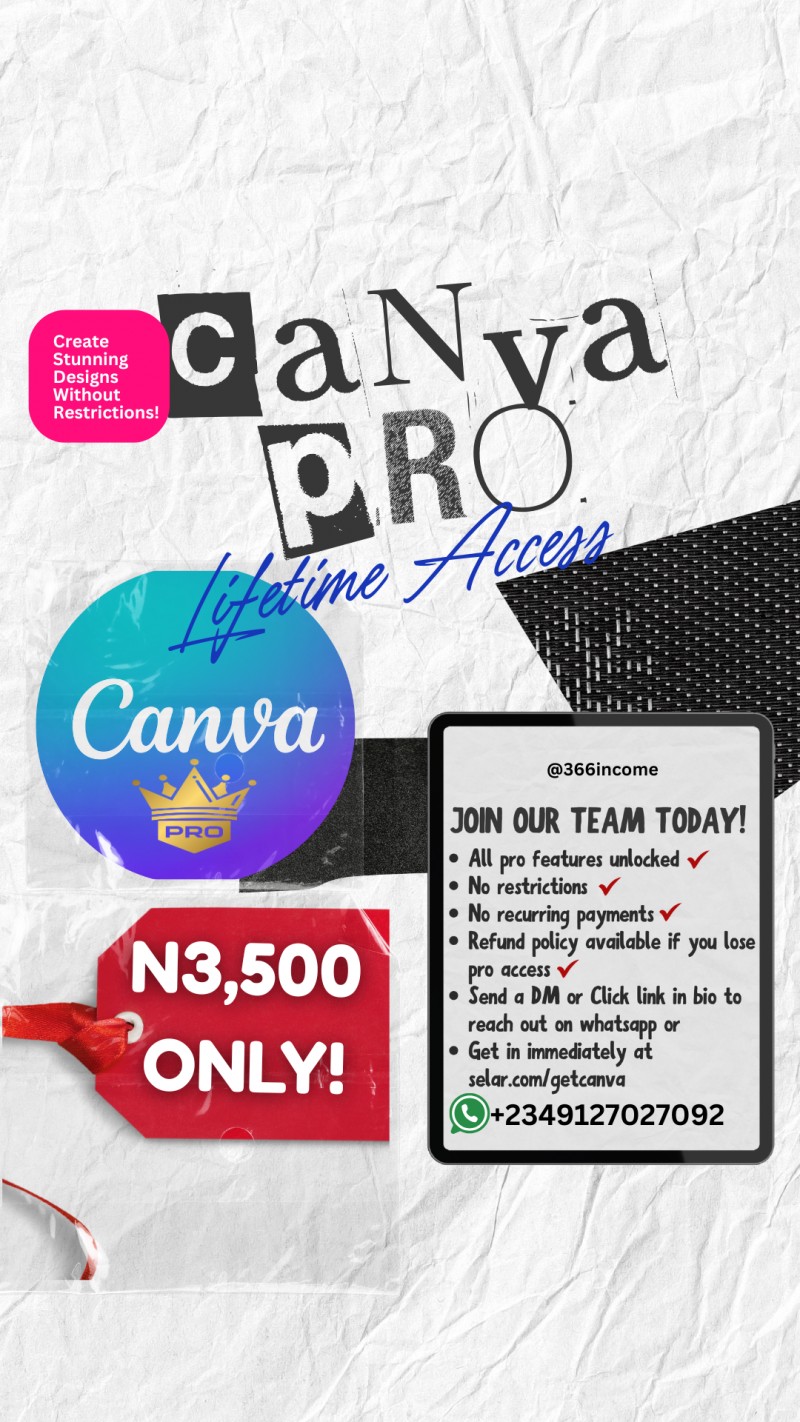 Buy Canva Pro Lifetime Access by 366income on Selar