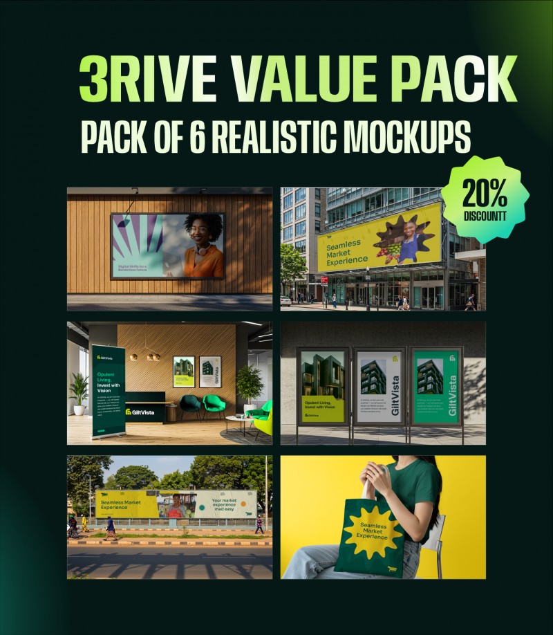 Buy 3RIVE VALUE PACK MOCKUP by 3RIVEBOX on Selar