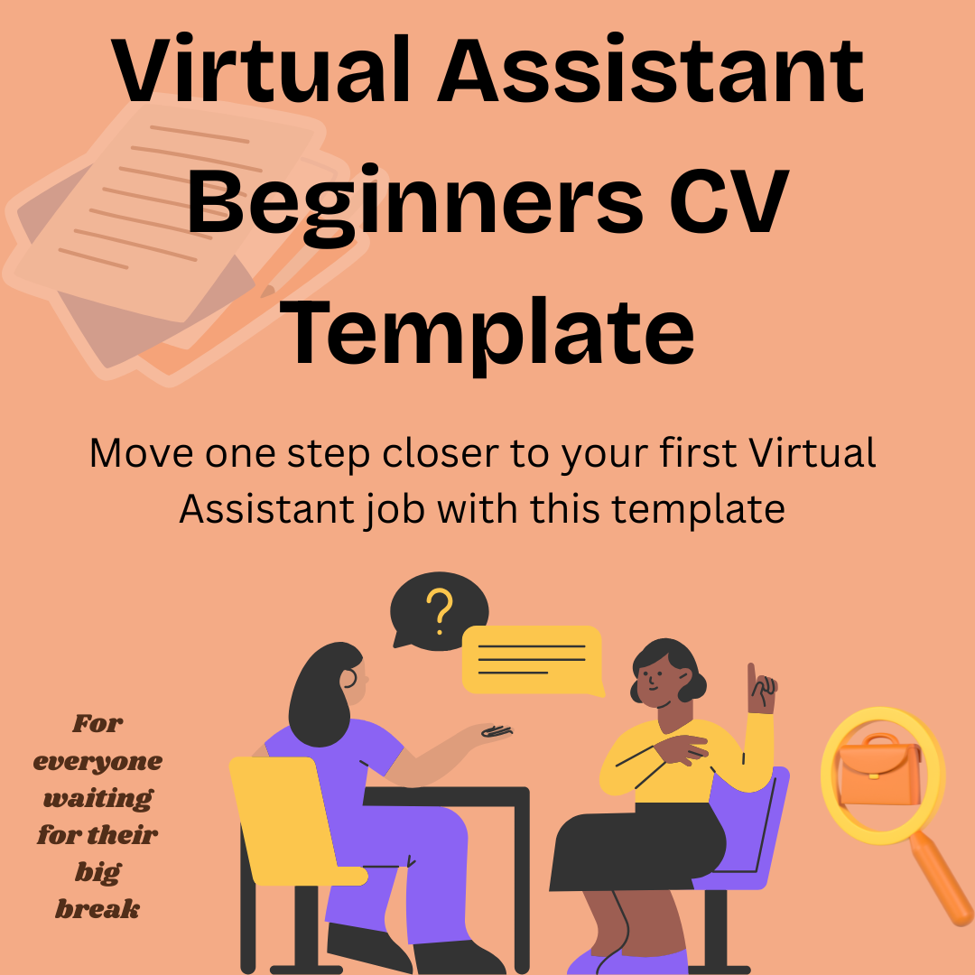 Buy VIRTUAL ASSISTANT CV TEMPLATE FOR BEGINNERS by Benny Digitals on Selar