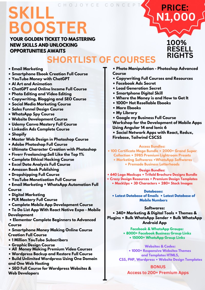 Buy Skill Booster by Chojoyce Concept on Selar