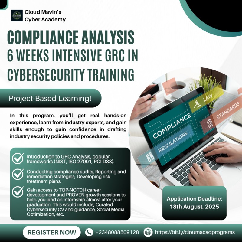 Buy GRC Cybersecurity Internship Program by Cloud Mavin's Cyber Academy ...