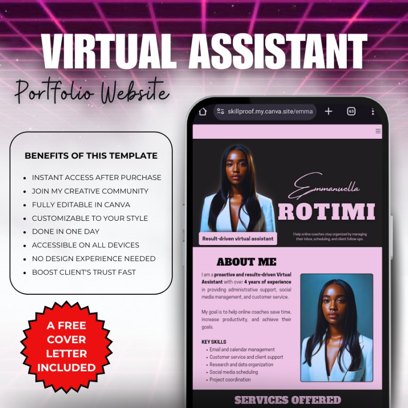 Buy VIRTUAL ASSISTANT PORTFOLIO TEMPLATE (5) by Oluwadarasimi ...