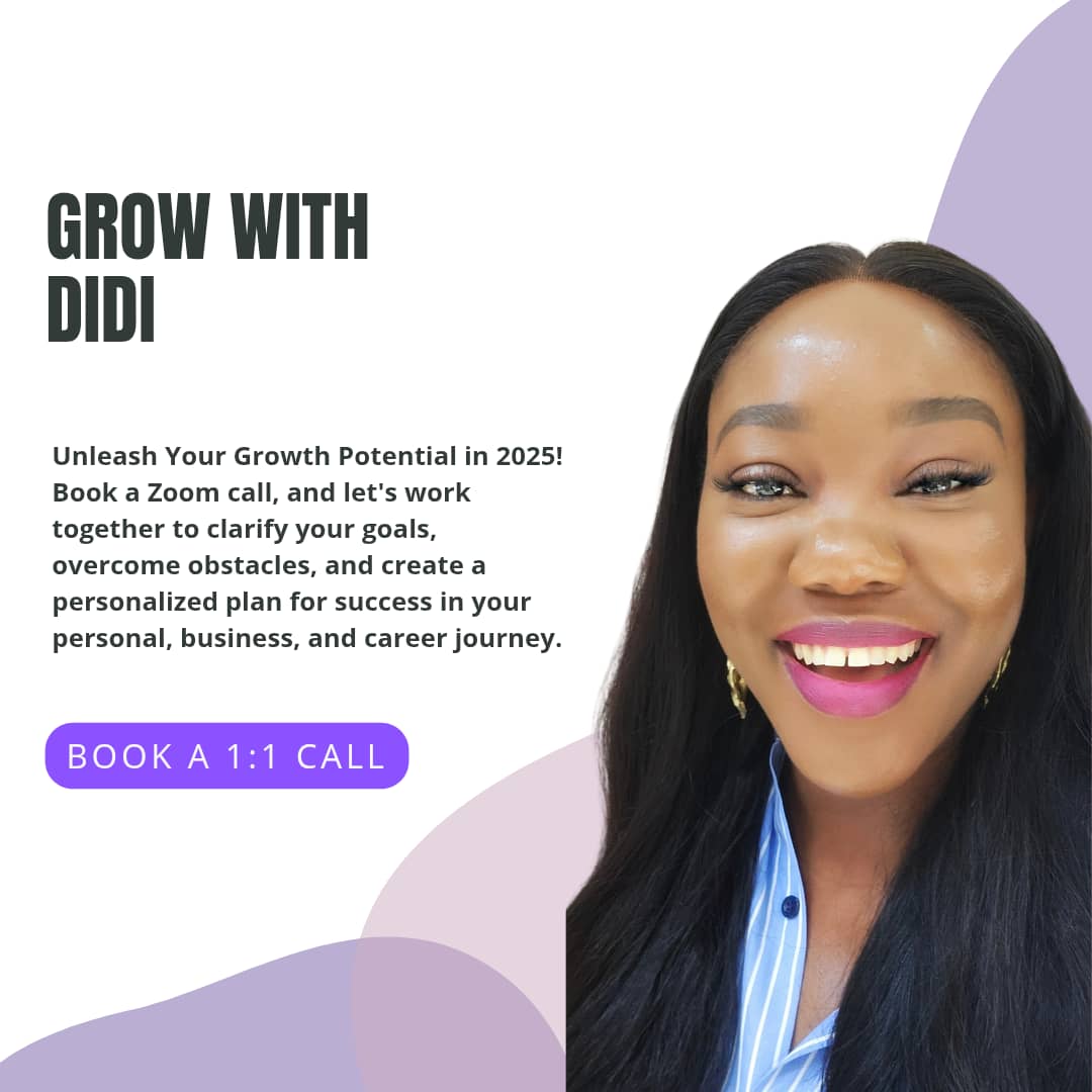 Buy GROW WITH DIDI: BOOK A 1 HOUR ZOOM CALL WITH ME by DIDI NWALA on Selar