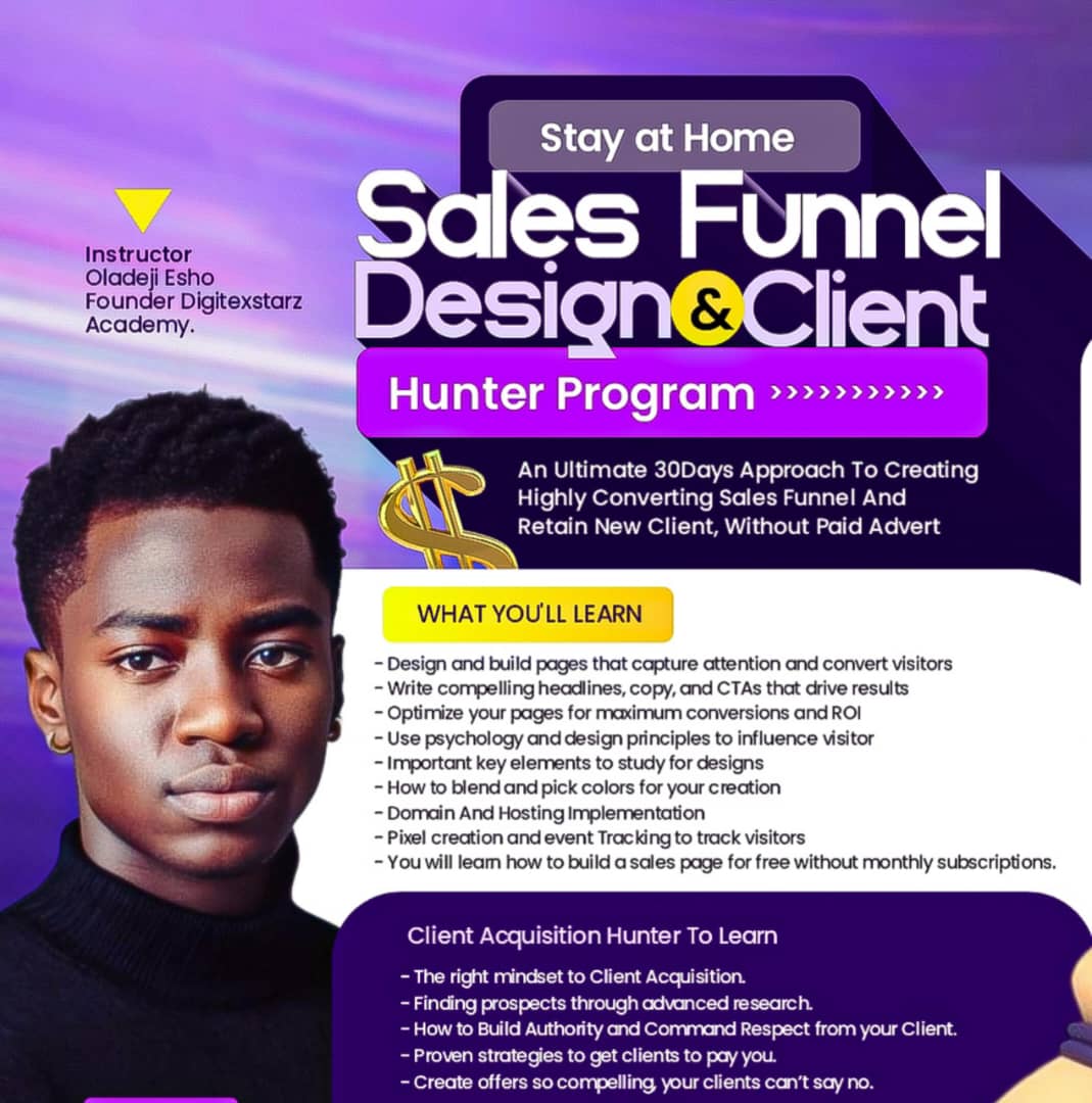 Buy STAY AT HOME SALES FUNNEL AND CLIENT HUNTER PROGRAM (SFCHP) by ...
