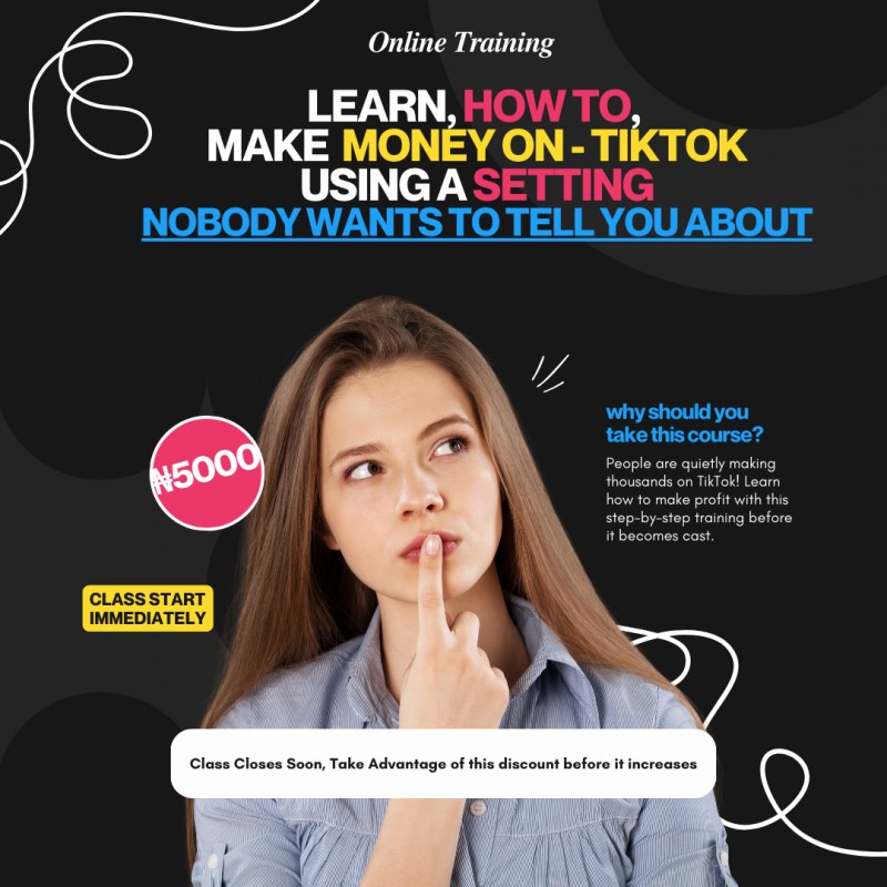 Buy TikTok Profitz: How To Make Money On Tiktok Using A Setting by Ebookthatworks on Selar