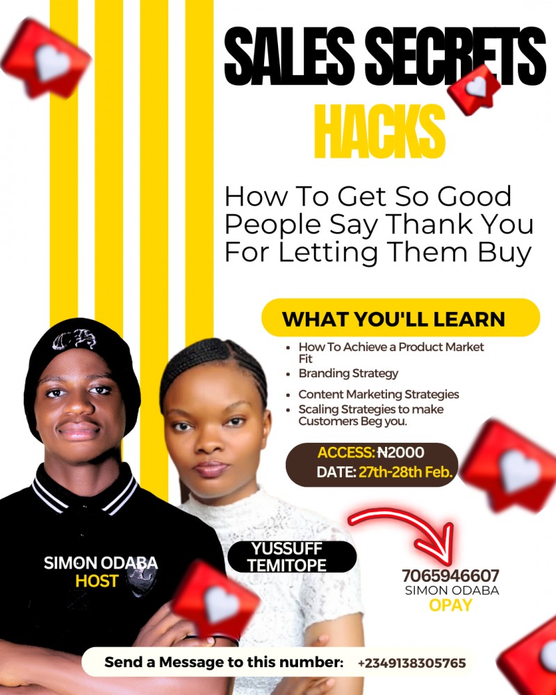 Buy SALES SECRETS HACK ACADEMY by Simon Odaba on Selar