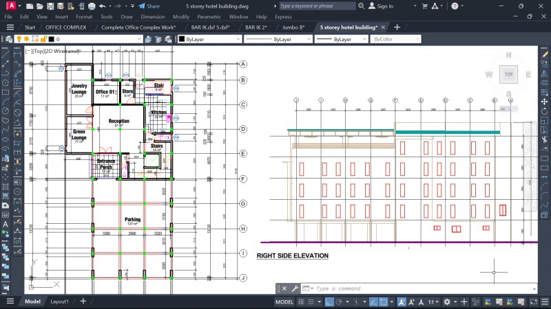 Buy 5 STOREY HOTEL BUILDING - CAD File by Ekidel-Design on Selar
