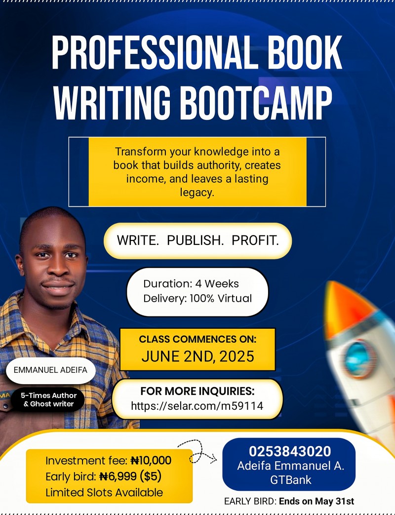 Buy PROFESSIONAL BOOK WRITING BOOTCAMP by Emmanuel Adeifa on Selar