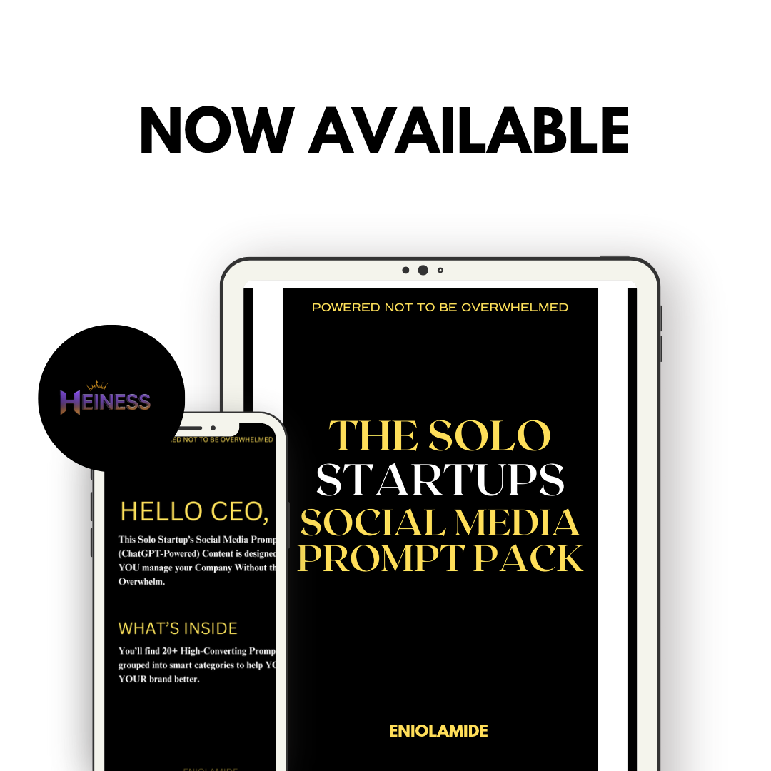 Get STARTUPS SOCIAL MEDIA PROMPT PACK by Heiness on Selar
