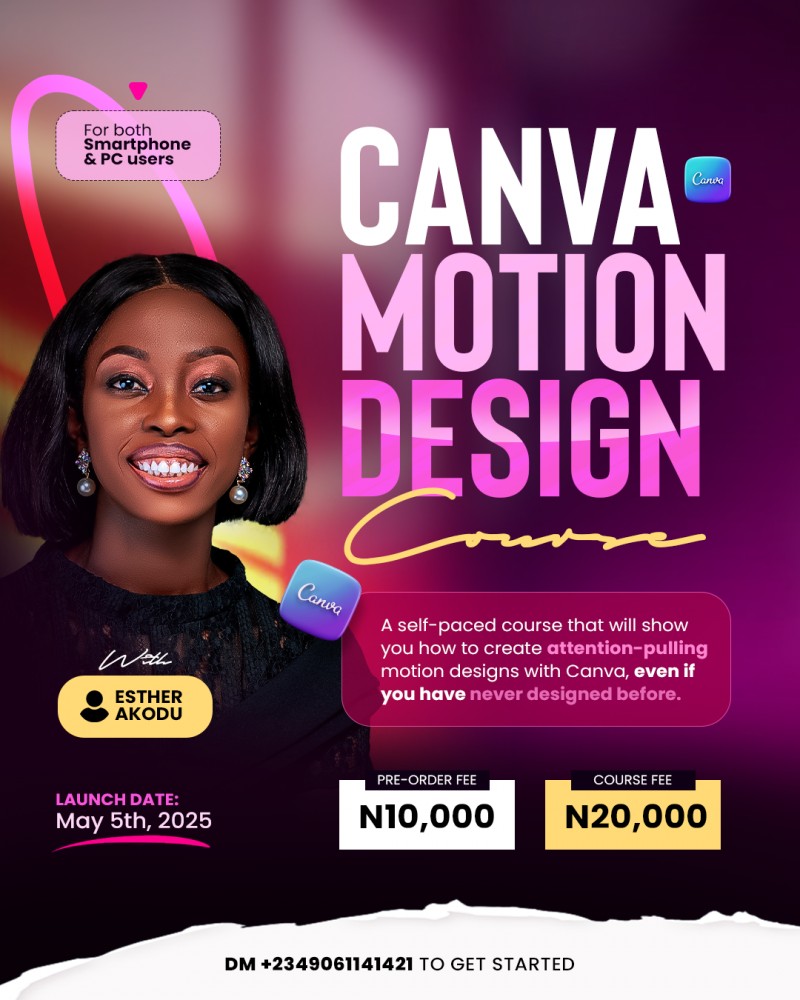 Buy Canva Motion Design Course by Esther Akodu on Selar