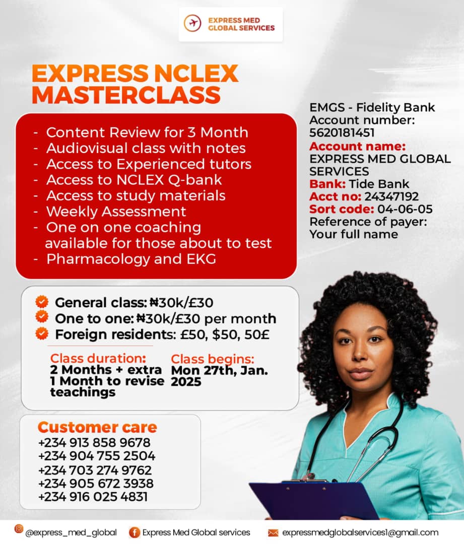 Buy Express NCLEX Masterclass MONTHLY RENEWAL by EXPRESS MED GLOBAL SERVICES on Selar