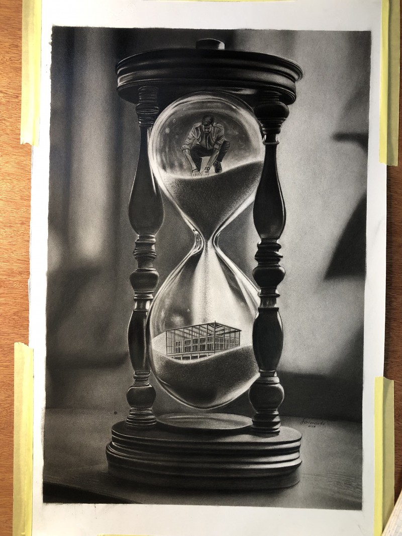 Buy Processes (A 16" x 24" charcoal drawing) by Faim Arts on Selar