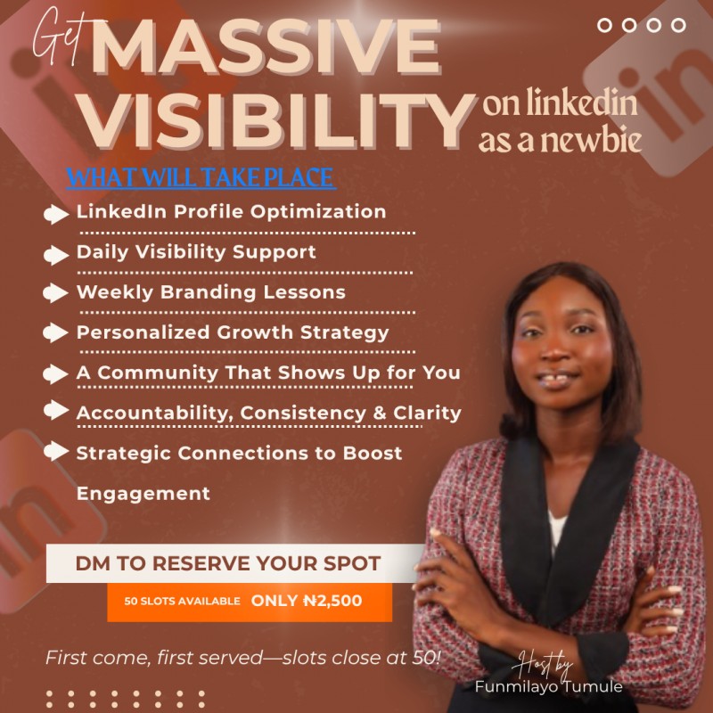 Buy Get Massive Visibility on LinkedIn as a Newbie – Visibility Accelerator Program by Funmilayo ...
