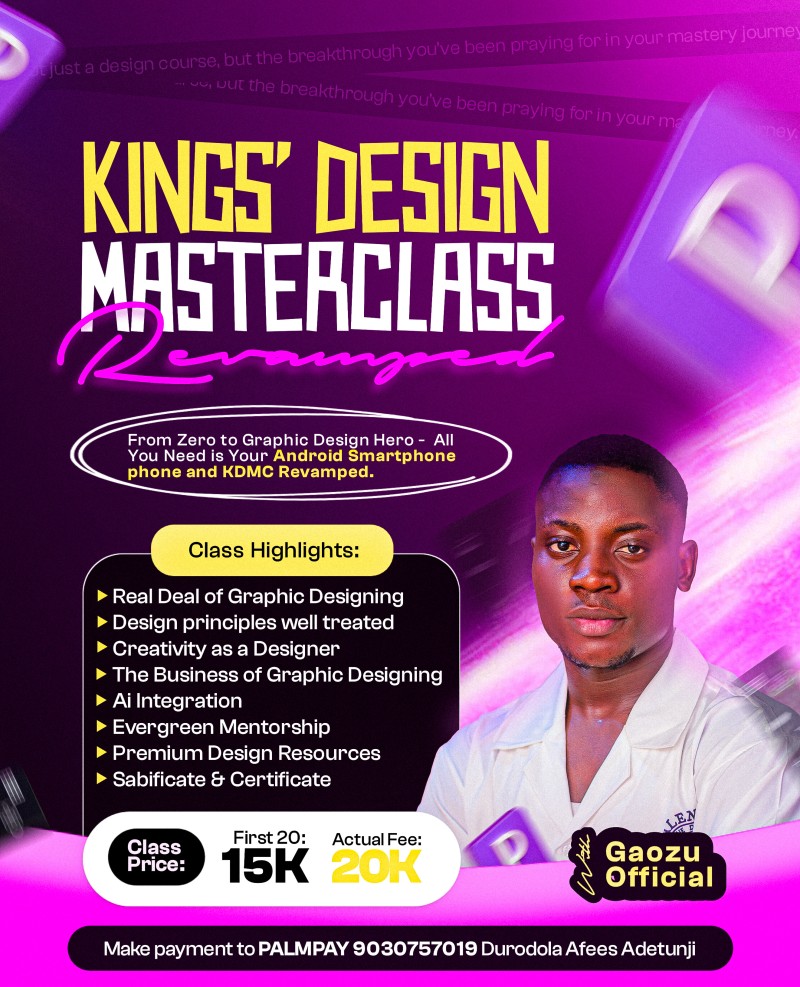 Buy Kings' Design MasterClass (KDMC) by Durodola Afees Adetunji on Selar