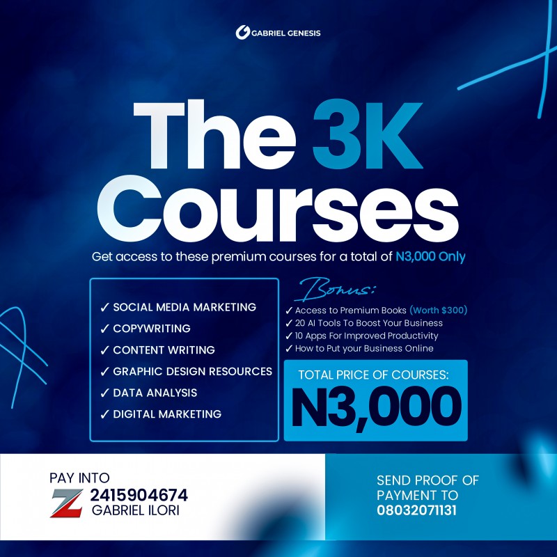 Buy THE 3K COURSE by Ilori Gabriel on Selar