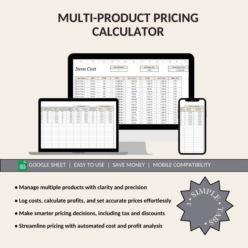 Buy Multi-product Pricing Calculator by Ginika Promise on Selar