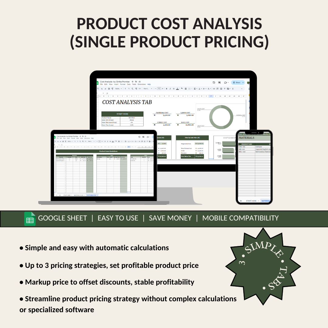 Buy Product Cost Analysis (Single Product Costing) by Ginika Promise on ...