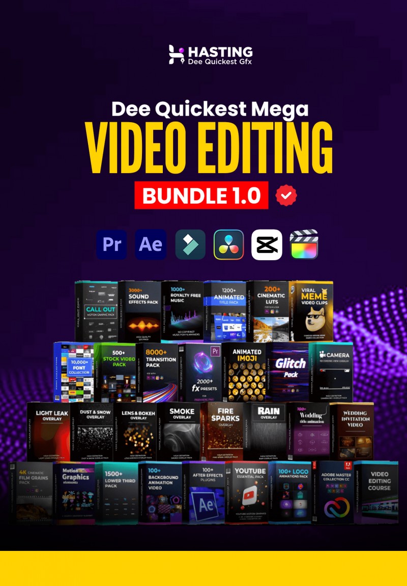 Buy Huge Video Editing Assets Bundle by Dee Quickest Empire on Selar