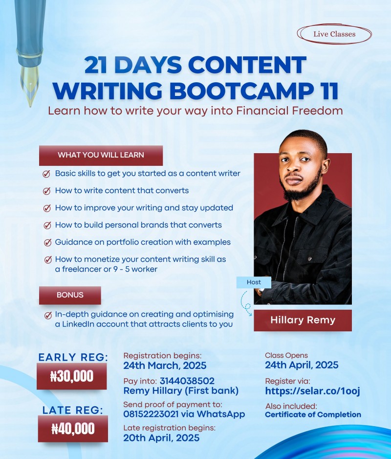 Buy Content Writing Bootcamp by Hillary on Selar