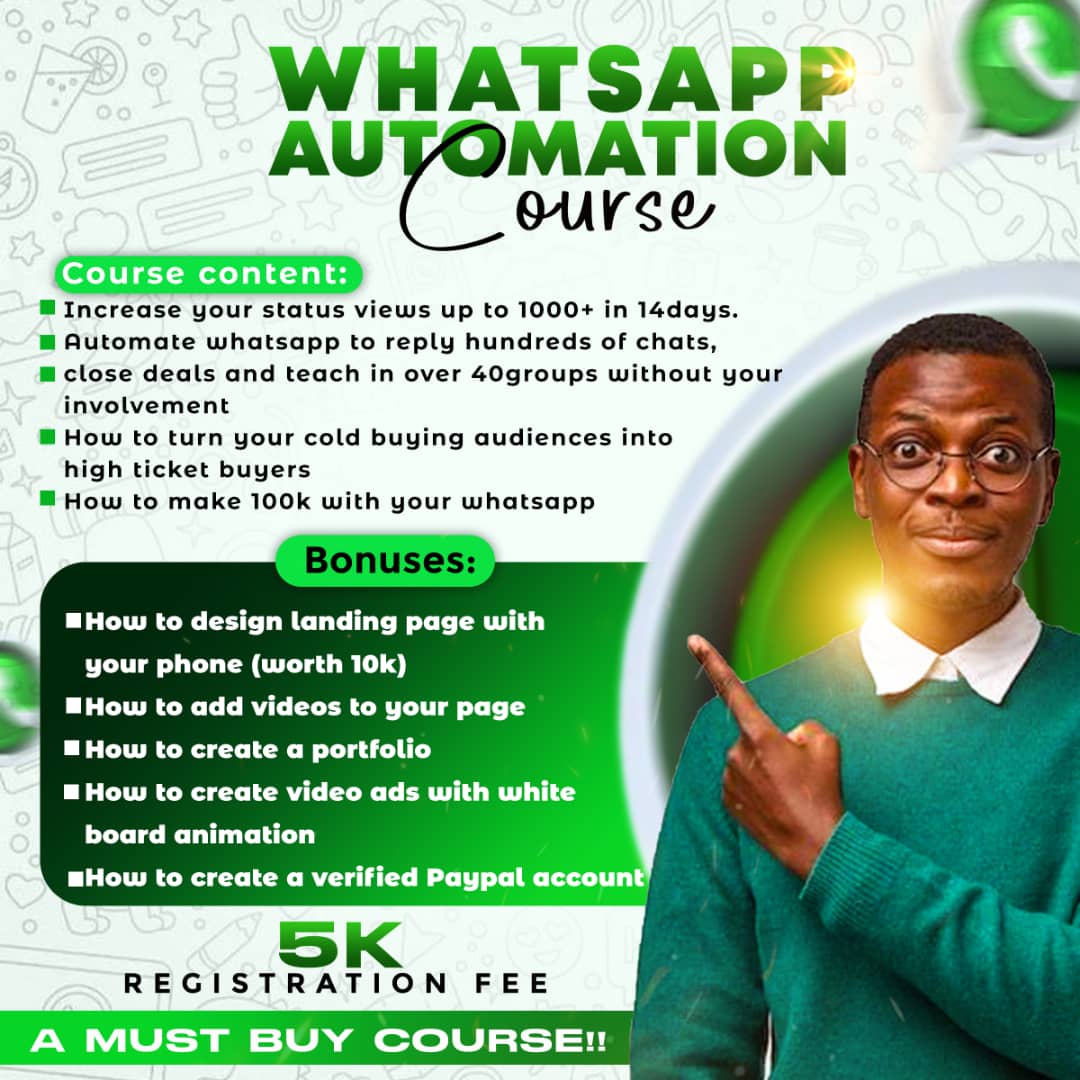Buy Updated WhatsApp automation course by Igomu mary on Selar