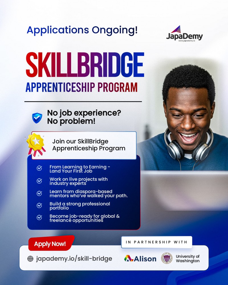 Buy Skillbridge Apprenticeship Program Acceptance by JapaDemy Africa on ...
