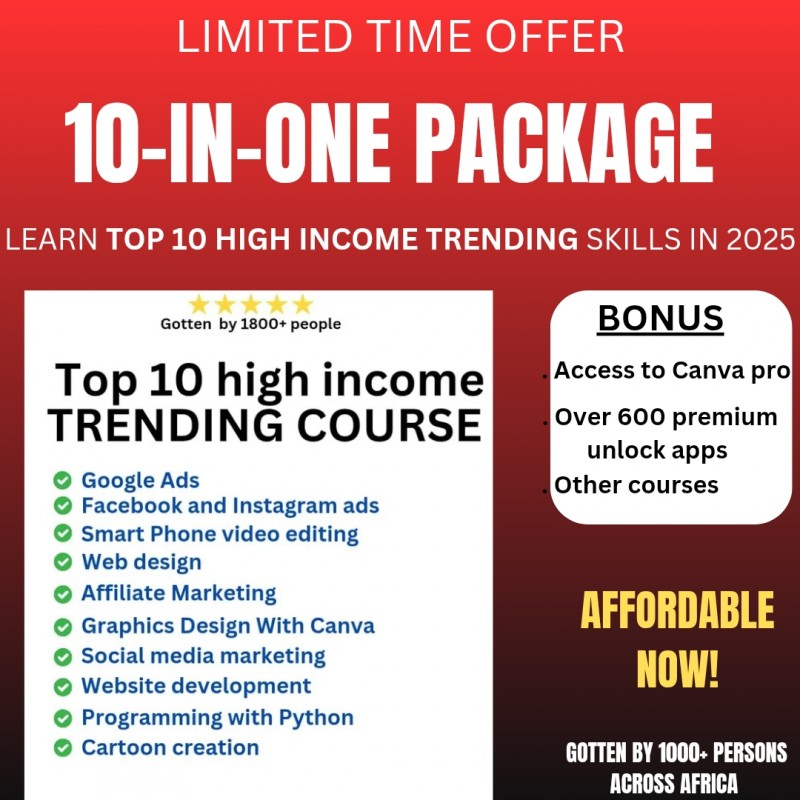 Buy Top 10 high income trending Skills by John Digital Nest on Selar