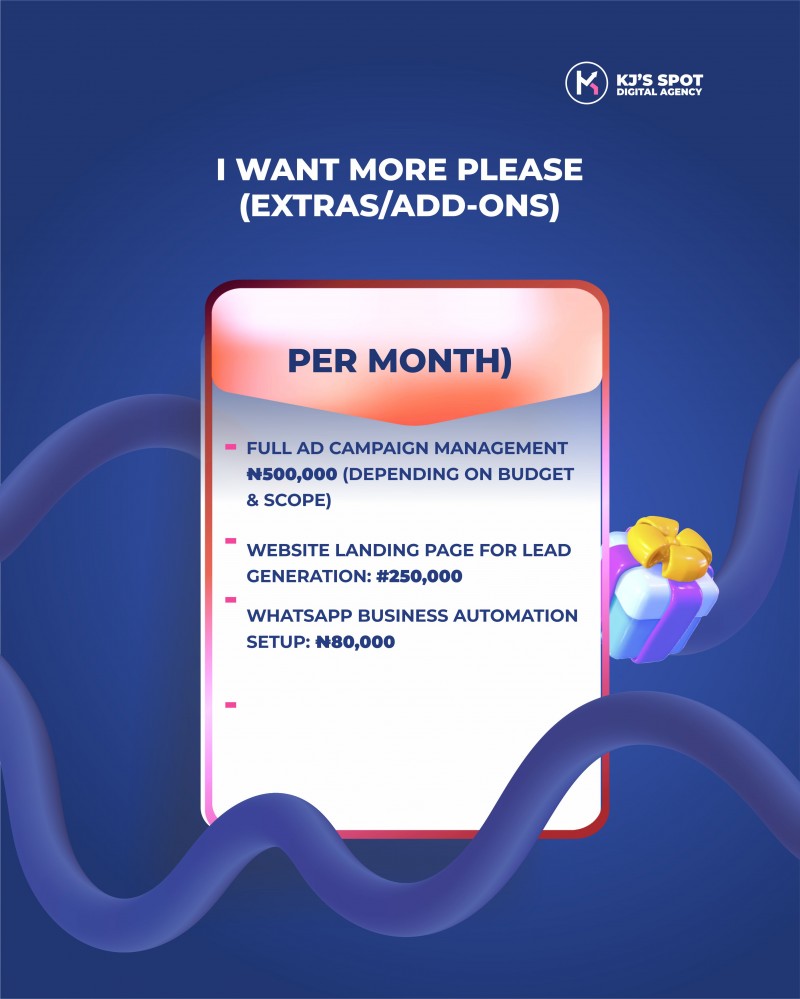 Buy I Want More Please (Extras/Add-ons) by KJ's Spot Digital Agency on ...