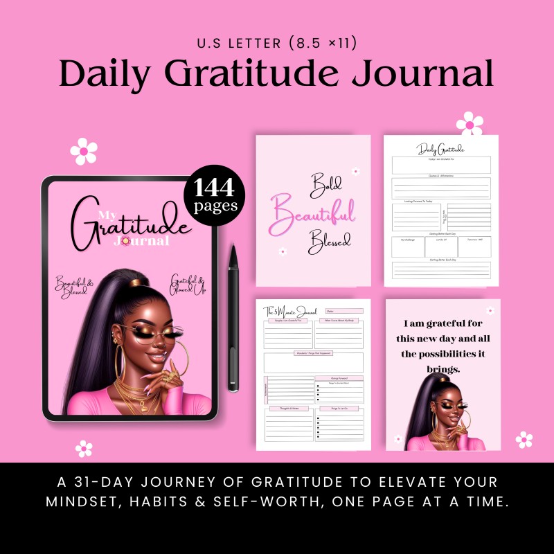 Buy African Girl Gratitude Journal by Level Up With Sunshine on Selar