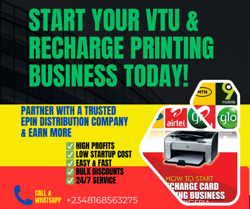 Buy Start Your VTU & Recharge Printing Business Today by Nosa_ok on Selar