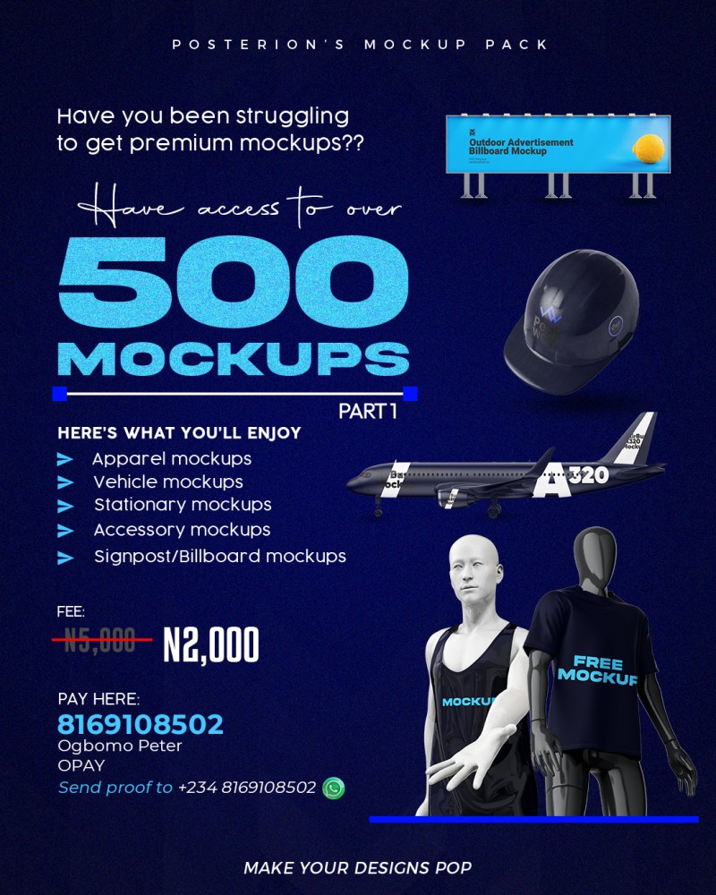 Buy MOCKUPS FOR DESIGNERS (PART 1) by Peter Odion Ogbomo on Selar