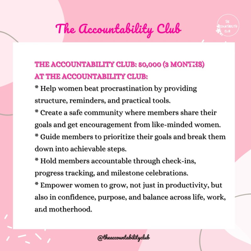 Buy Join the Accountability Club Cohort 5 by Omotola Bello on Selar