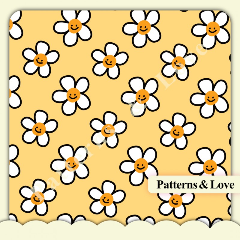 Buy Smiling Daisies Seamless Pattern by JAMILA ALI on Selar
