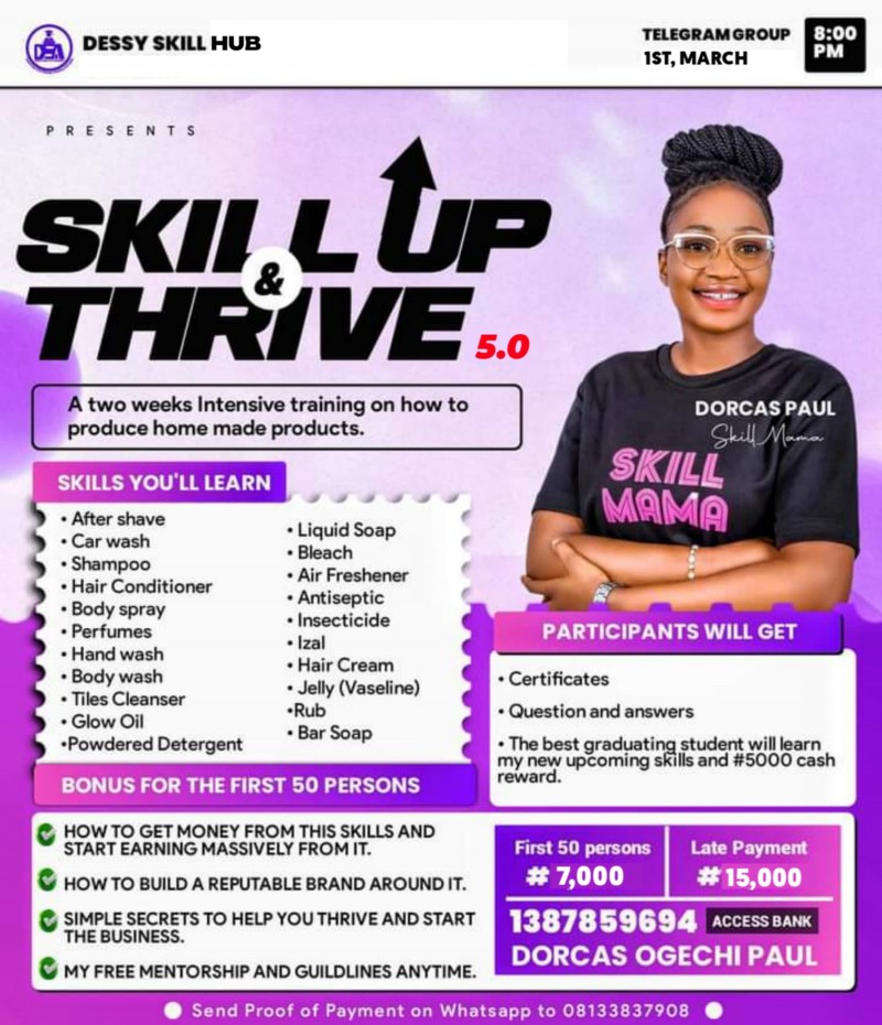 Buy SKILL UP AND THRIVE TRAINING by Dorcas Paul on Selar
