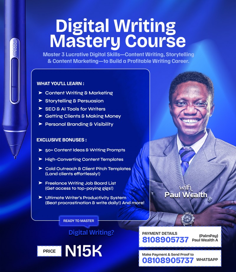 Buy Digital Writing Mastery Workshop by Paul Wealth on Selar